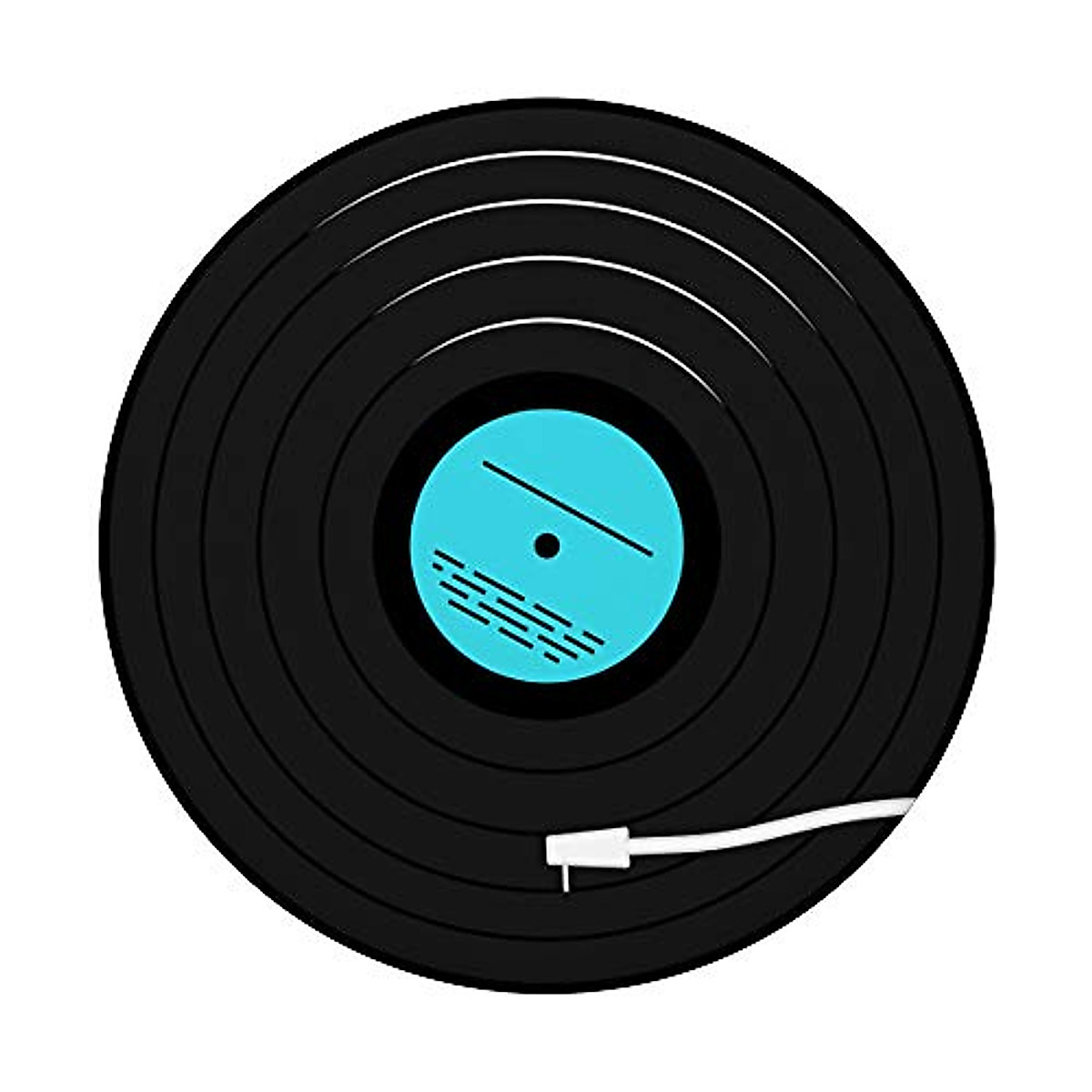 Retro Vinyl Cyan Blue Record Player LP Art Music Design PopSockets Swappable PopGrip