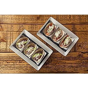 10 Strawberry Street Whittier Elite 10.875" x 7" Rectangle Platter, Set of 6, White