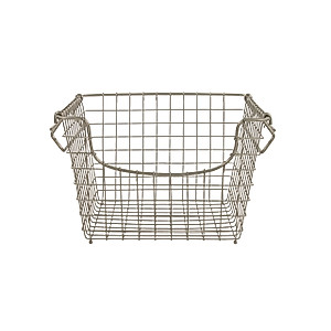 Spectrum Diversified Scoop Stacking Storage Basket, Medium, Satin Nickel (03277)