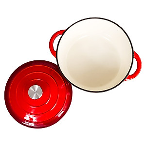 Lexi Home Enameled 3 Qt. Cast Iron Dutch Oven - Red