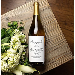 Pregnancy Reveal Wine Label for Parents Mom and Dad, Grandparents Again Announcements Gifts, Wine Bottle Stickers, Having a Baby Cards, Promoted to Grandparents, Im Pregnant
