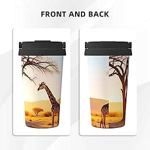 WANGXUEE Africa Giraffe Majestic Tree Print 500ml Stainless Steel Travel Tumbler Double Wall Vacuum Insulated Coffee Mug