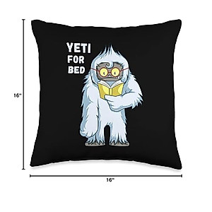 Yeti For Bed Funny Book Lover Abominable Snowman Reading Fun Throw Pillow