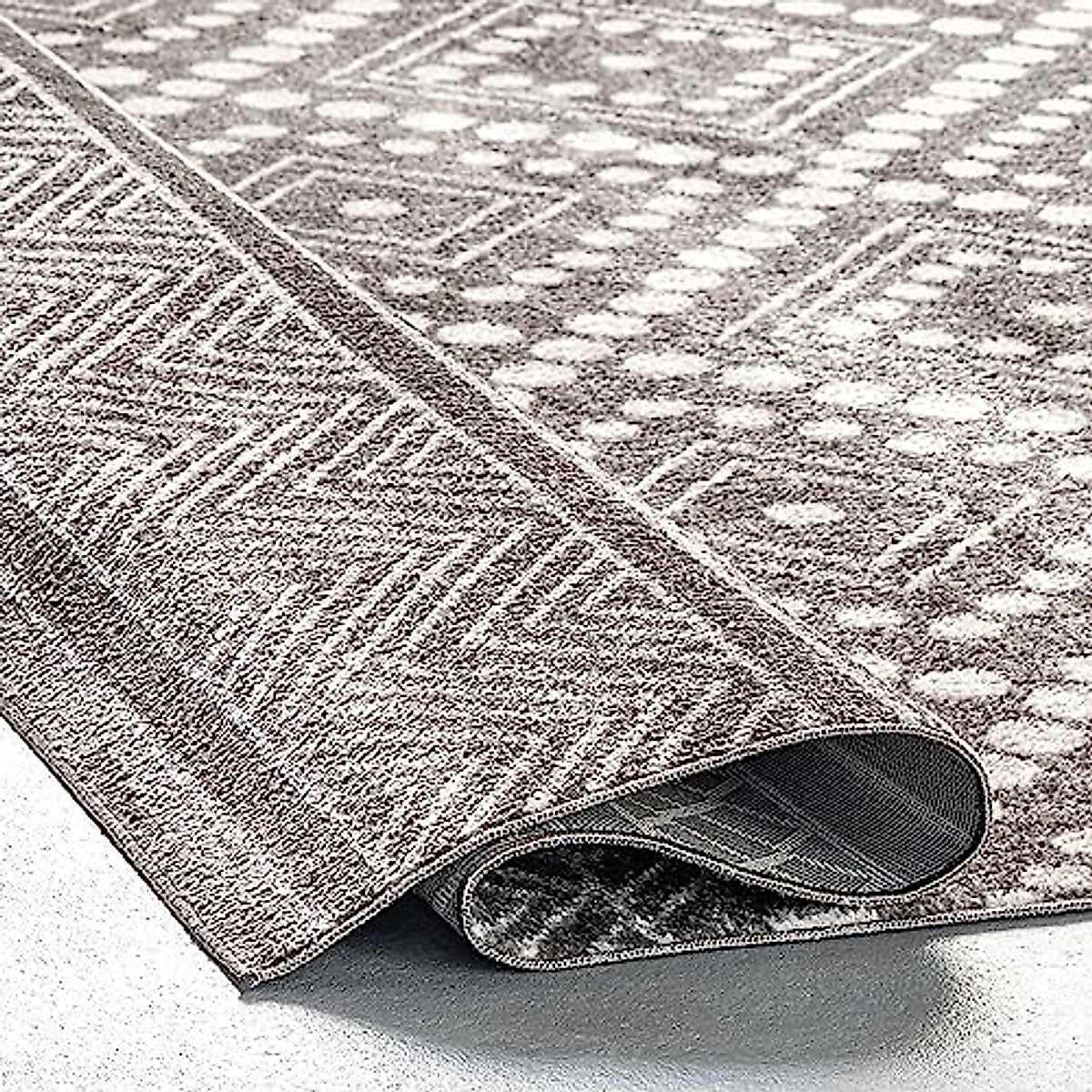 nuLOOM Phyllis Machine Washable Diamond Trellis Area Rug, 8x10, Grey