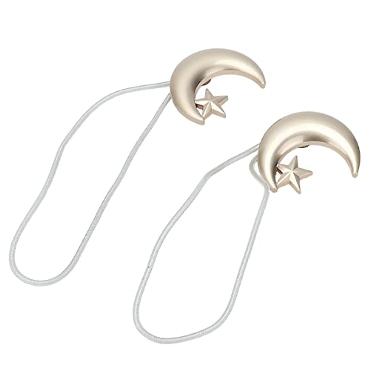 2PCS Strong Magnetic Curtain Tiebacks Modern Simple Style Drape Tie Backs Convenient Decorative Weave Rope Curtain Holdbacks Curtain Tiebacks Magnetic Curtain Buckle Drapery Holdbacks(Gold)