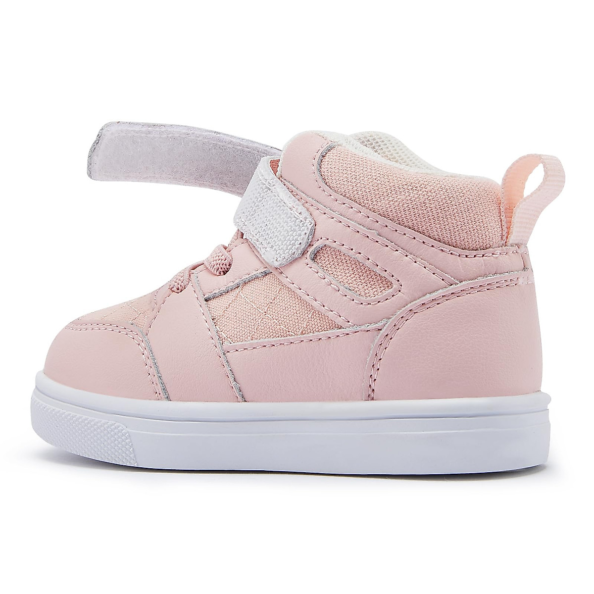 BMCiTYBM Baby High Top Sneakers Boy Girl Walking Shoes Infant First Walker Shoes for 6 9 12 18 24 Months Pink Size 4 Toddler