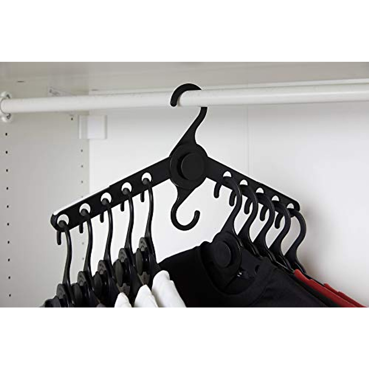 Closet Organizer Foldable Clothe Hangers - Bigtime Closet Space Saver - Holds 20lbs Durable & Portable - Use at Home, Dorm, and Office (Black 10 Pack)