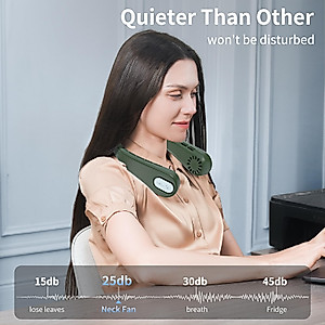 Portable Neck Fan, Hands Free Bladeless Personal Fan, 4000mAh Battery 4-16H, 360° Fast Cooling, No Hair Twisting, Ultra Quiet, Travel Essentials, Suit Home Office Sports, Gifts for Women Men-Green