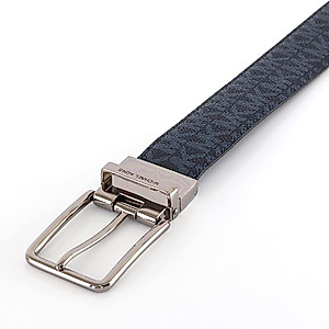 Michael Kors Men's Cut to Fit Reversible PVC Leather Dress Belt (Admiral Blue)