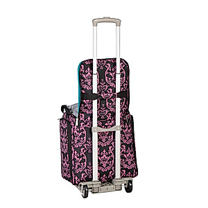 Handy Sandy Craft Tote Bag Organizer, Pink ND- Storage Bag for Craft Supply, Sewing & Scrapbooking Carrier w/Handle and Wheels for Organization