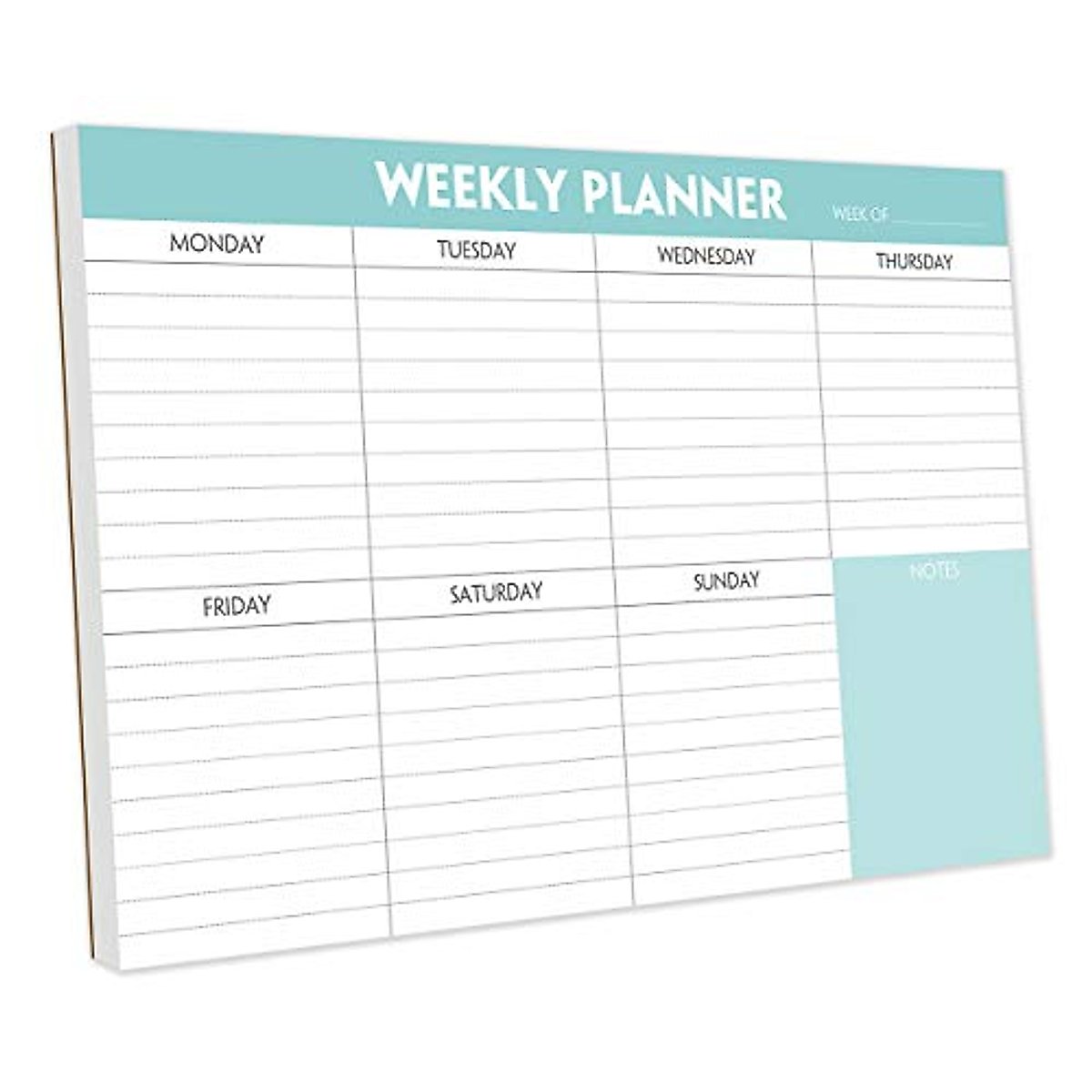 Weekly Planner Notepad - Tear Off Planning Pad with Daily Schedule & Calendar, 52 Sheets, 100gsm Paper, Undated Weekly To Do List Notepad, 10x7 in