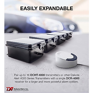 Dakota Alert Driveway Alarm System - DCRH-4000 with One Mile Wireless Range- DCR-4000 Receiver & DCHT-4000 Transmitter Box with 25' Rubber Hose, Drive Thru Sensor & Signal