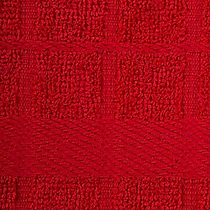 DII Basic Terry Collection Windowpane Dishtowel Set, 16x26, Red Solid, 4 Piece