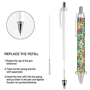 Personalized Custom Watercolor Flower Pens with Stylus Tip, Customized Engraving Ballpoint Pens with Name Massage Text Logo, Gift Ideas for School Office Business Birthday Graduation Anniversaries Chr