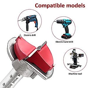 HPHOPE Forstner Bit Set 5Pcs Adjustable Positioning Drill, 15/20/25/30/35mm Forstner Bits for Wood Drilling, Cemented Carbide Woodworking Hole Saw with Depth Stoper (Depth Range 10-40mm)