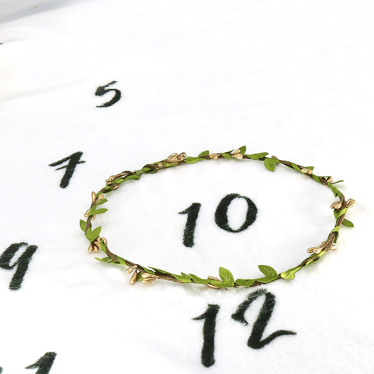 patucia Baby Milestone Blanket Marker, Milestone Marker for Blanket, Monthly Milestone Floral Wreath, Monthly Milestone Photo Prop Frame, 2 Pieces