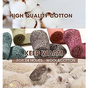 Pack of 5 Womens Thick Knit Warm Casual Wool Crew Winter Socks, Mixed Colors 1- 5 Pack,one size(fits shoe size 5-10)