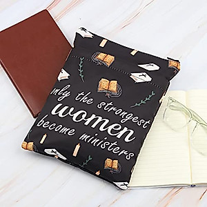 Gzrlyf only The Strongest Women Become Ministers Book Sleeve Ordination Gifts for Pastor Minister Appreciation Gift Bible Bag (Ministers Book Sleeve)