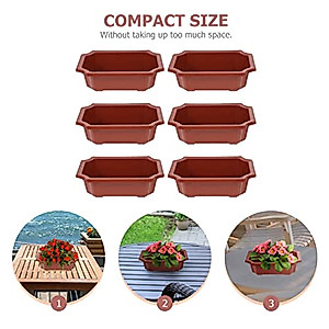 ERINGOGO Bonsai Planter Pot 6 PCS Bonsai Training Pots, 9 Plastic with Drainage Hole, Deep Flower Pot Plants Growing Pots for Nursery, Garden, Balcony Retangular Flower Pot
