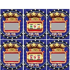 juccybe Casino Games Scratch Off Gambling Cards for Fun Vegas Casino Gambling Games Night Party Supplies, 30 Pack Slot Machine Theme Designed Cards Including 4 Winning 777 Game Cards