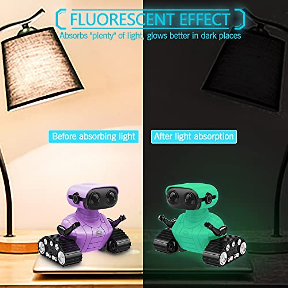 OMOZOMBB Robot for Kids Toy-Rechargeable Remote Control Robot Toys,Toy with Music and LED Eyes,Dance Moves,for Children Boys Girls Age 3 4 5 6 7 8 9 Birthday Gifts - Fluorescent Purple