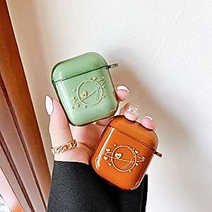 ZTOFERA Clear Case for Apple Airpods 1 & 2, Shockproof Protective Airpods Case Cover, Cute Planet Heart Pattern for Girls Boys Women, Anti-Scratch Portable Airpods Charging Case, Green