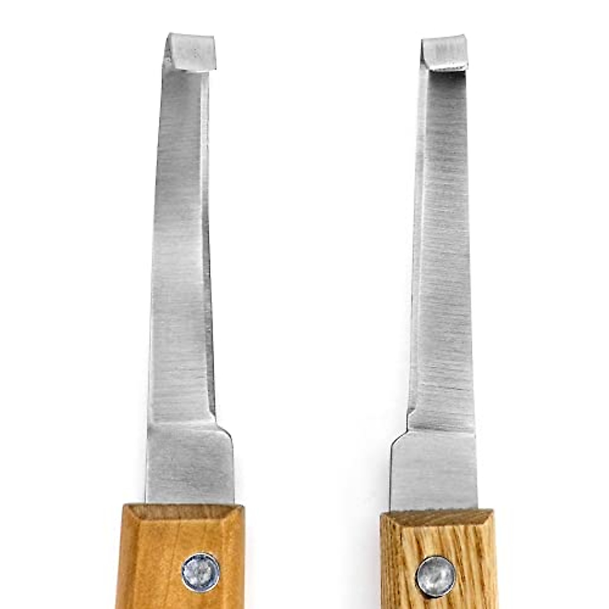 QWORK Hoof Knife Set, Left and Right Hand Razor Edge Shaped, Stainless Steel