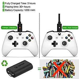 Lithium Rechargeable Battery Pack for Both Xbox Series X|S and Xbox One/S/X/Elite/Elite 2 Controller; Plug Play and Charge Kit; Charging Status LED; Long Life; Quick Charge; 2 Sets for 2 Controllers