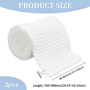 BENECREAT 2Pcs Knitted Rib Fabric Cuffs Replacement, 29.5x3inch Tubular Rib Knit Fabric for Waistband Wear Cotton Padded Jacket Sportswear Cuffs Extension, 3.5mm Thick White