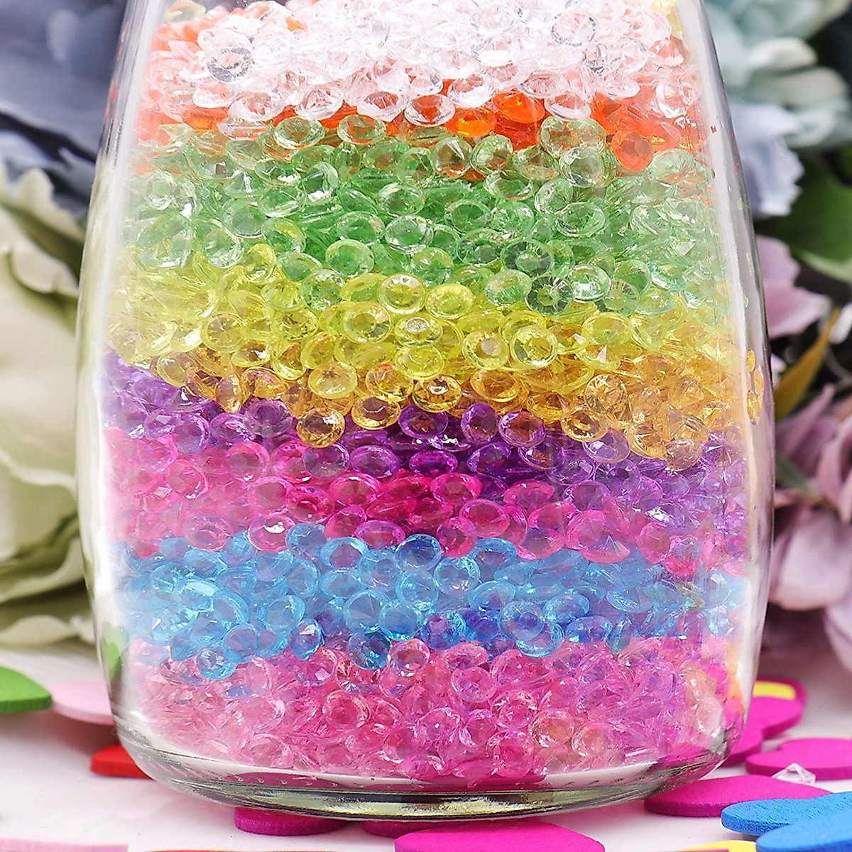 BIT.FLY 4.2mm 10000pcs Crystal Acrylic Diamond Vase Fillers for Table Scatter Wedding Event Party Decoration DIY Arts & Crafts Ice Rock Treasure Gems - Transparent