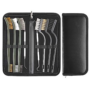 Cleaning Brushes & Picks Kit Set Brass Steel Nylon Double Ended Cleaning Brushes Stainless Steel Pick Set - Brass Steel Nylon Bristle Brushes