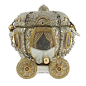 MARY FRANCES Before Midnight Beaded Bejeweled Cinderella Carriage Coach Purse Handbag