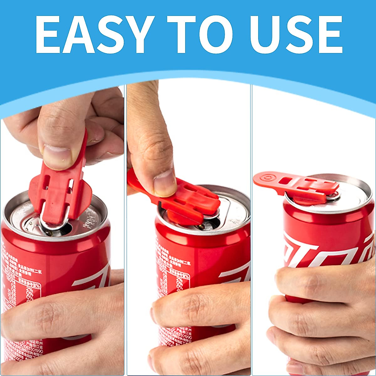 Easy Can Opener, 6-Pcs color soda beer can opener and beverage can cover protector,Premium Plastic Shields.