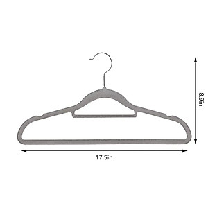 Premium Quality Space Saving Adult Size Clothes Hangers Non-Slip Felt Hangers, Sturdy Pink Hangers Heavy Duty Coat Hangers, Durable Suit Hangers for Space Saving, Pack - 30 PCS. (Grey)