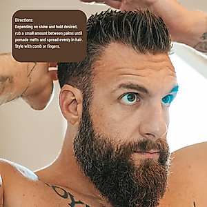 Johnny Slicks Oil Based Pomade | Organic Hair Styling for Men, Low to Medium Hold | Promotes Healthy Hair Growth & Helps Hydrate Dry Skin, (Rugged, 4 Ounce) Veteran Owned, USA Made.