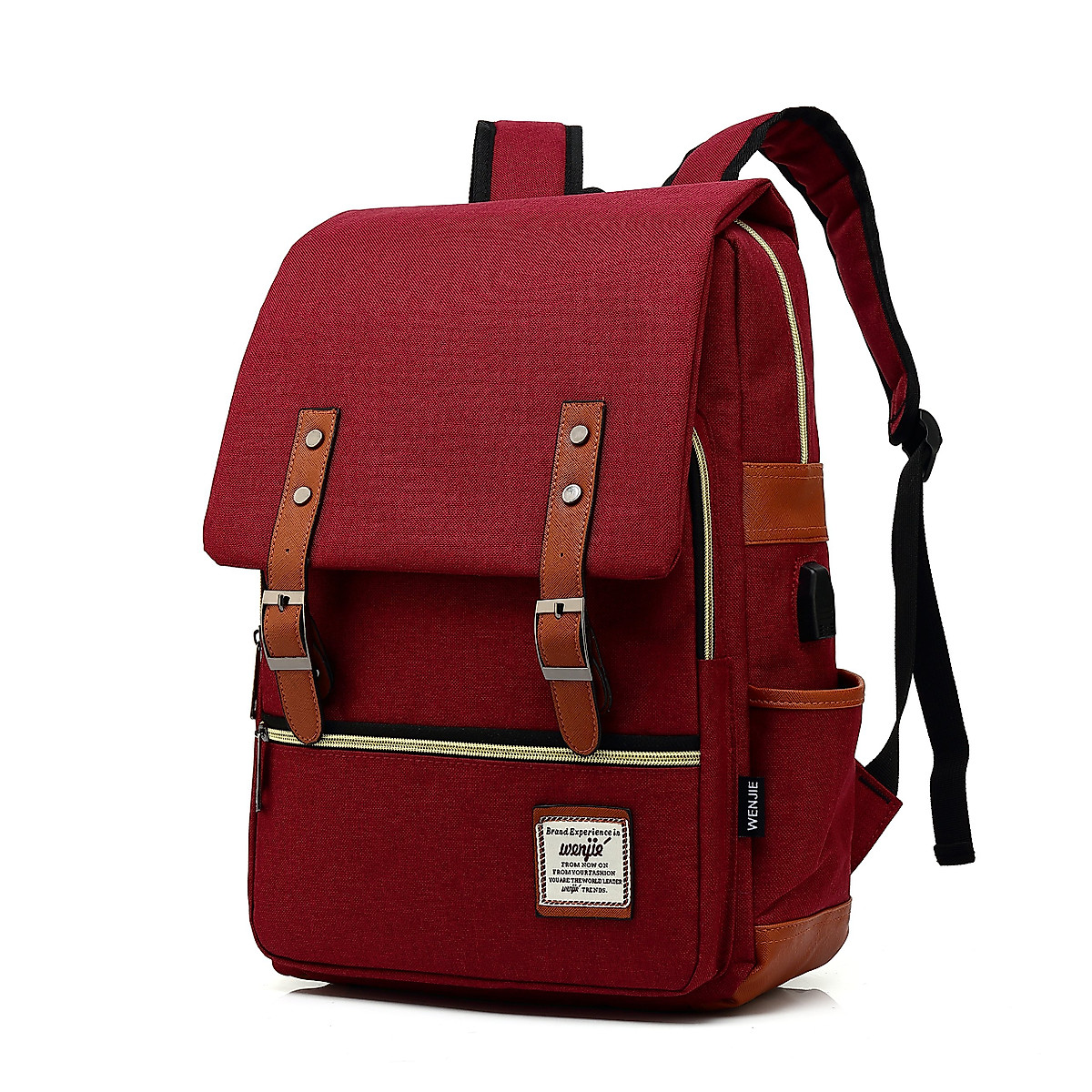 Mancio Slim Vintage Laptop Backpack For women,Men For Travel, College, Dayparks, Fits up to 15.6Inch Notebook(Red)