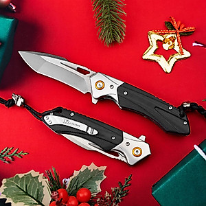 LOTHAR LICH KING Pocket Knife, 3.5 Inch D2 Steel Folding Knife with Clip, G10 Handle, Razor Utility Knife, Exotic Touch EDC Knife, Gifts Pocket Knife for Men Women
