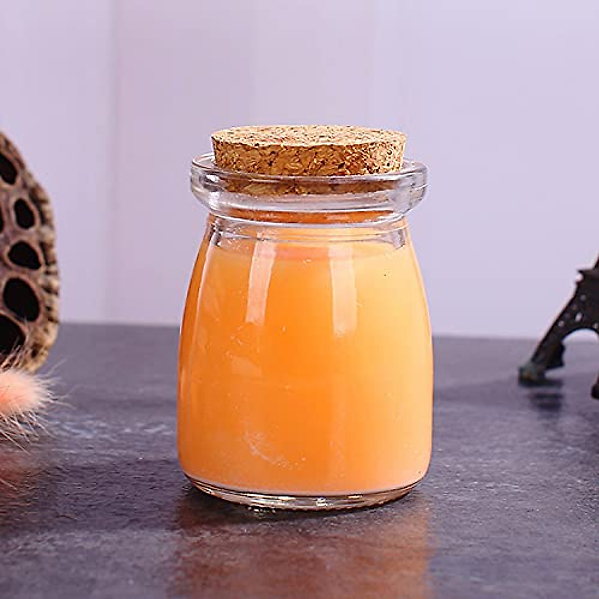 Ufrount Small Glass Decorative Bottles With Cork Lids,3.4oz Mini Yogurt Mason Jar,Set of 40,Great for Wedding Favor,DIY Projects.