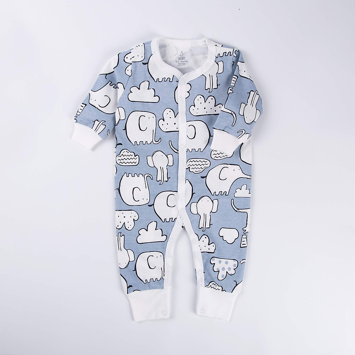 CHUBBYBUN BABY 2-Pack Cotton Footless Long Sleeve Romper Jumpsuit Sleep and Play (Boy, 18-24 Months)