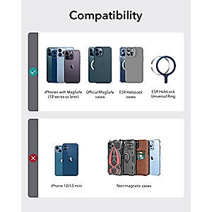 ESR MagSafe Wallet (HaloLock), Geo iPhone Wallet Stand with Full Find My Functionality, Wallet Tracker with Adjustable Stand, Magnetic Wallet for iPhone 14/13/12 Series, MagSafe Accessories, Black