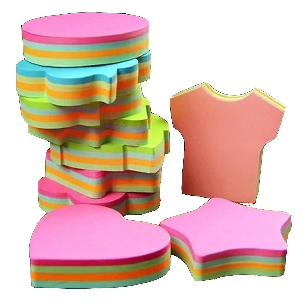 Colorful Sticky Notes in 10 Different Shapes, Separate Packing,Bundle Pack - 10 Pads 100 Sheets Per Pads (1000 Sheets!)