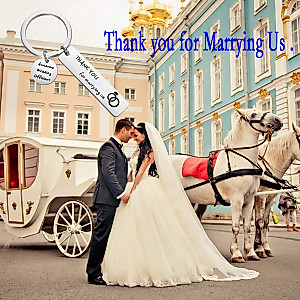 Wedding Officiant Gift Thank you for Marrying Us Keychain Officiant Appreciation Gift Bridal Party Gift for Wedding Officiant (WOfficiant-Keychain)
