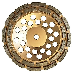 7" Diamond Grinding Wheels for Concrete or Masonry, 24 Double Row Segments, 30/40 Grit, Medium Bond, 5/8"-11 Arbor