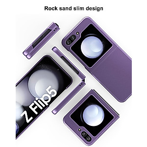 Eastcoo Slim Fit Galaxy Z Flip 5 Case, [Hard PC Back] [Frosted Feel] [Wireless Charging Support] Lightweight Shockproof Case Cover for Samsung Galaxy Z Flip5 (2023), Purple