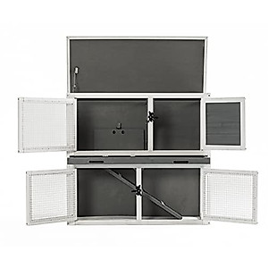 Evedy Wooden 2-Layer Pet House with Easy Clear Tray,Rabbit Bunny Hutch Chicken Coops Dog Cage,Dark Gray, 36''L X 17.7''D X 31.9''H