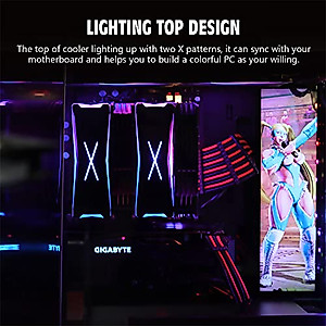 Vetroo U6PRO Dual Tower CPU Cooler - 220W TDP, 6 Heatpipes, Top ARGB Lighting, 130mm ARGB & PWM Fan - Compatible with Intel LGA 1851/1700/1200/115X & AMD AM5/AM4