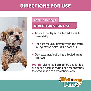 Wellnergy Pets Soothing Balm for Dogs - Natural Paw Protection and Skin Soother for Dry Paw Pads and Noses - Vet Formulated Elbow Butter and Dog Foot Cream - Dog Snout Balm and Dog Feet Moisturizer