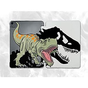 Dino Aggressive T-rex Dinosaur case Compatible with iPad Mini Air Pro 7.9 8.3 9.7 10.2 10.9 11 12.9 inch Pattern Cover 2022 2021 Trifold Stand 3 4 5 6 7 8 9 Generation 557 (12.9 Pro 3/4/5 gen)