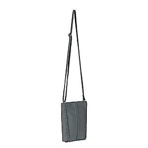 The Sak Los Feliz Mini Crossbody Bag in Leather, Large Purse with Single Adjustable Shoulder Strap, Dusty Blue