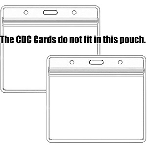 Horizontal Name Tag Holders and Metal Badge Clips with Vinyl Strap Waterproof PVC ID Card Holder (Horizontal 2.36x3.74 3PACK)